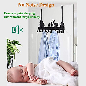 BeiLeiNiceHK Coat Hooks Wall Mounted Metal Towel Hook Rack Animal Deer Hanger for Bathrooms Door Decorative Hook Key Hooks Organizer for Coat, Hat, Clothes, Keys,Pet Leash,Umbrella, 8-Hooks, Black