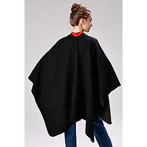 Lncropo Women's Shawls Wraps Winter Open Front Poncho Cape Oversized Cardigan Sweater,Series 1-2-black