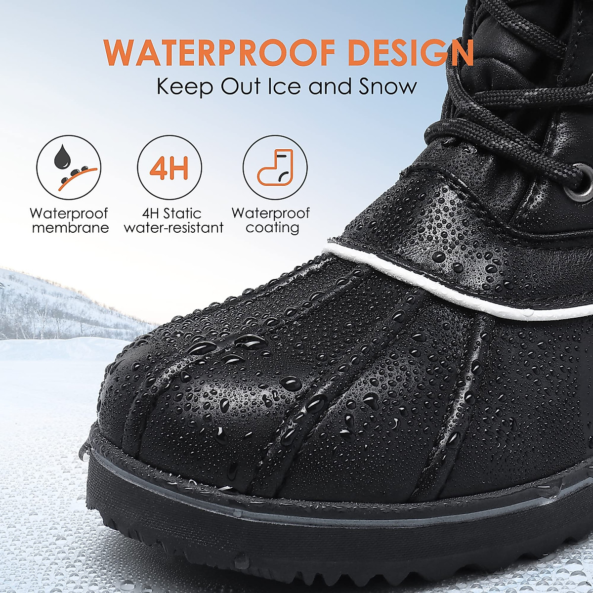 DREAM PAIRS Women's Mid Calf Waterproof Winter Snow Boots Monte,Size 10,Black,Monte_01