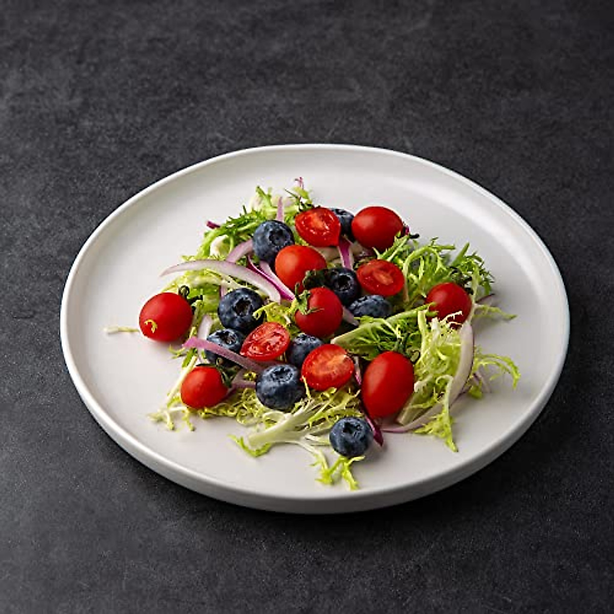 AmorArc Ceramic Dinner Plates Set of 6, Wavy Rim 10.5 Inch Stoneware Dish Set, Large Dinnerware Plates for Kitchen-Microwave&Dishwasher Safe, Scratch Resistant-Reactive Glaze Matte White