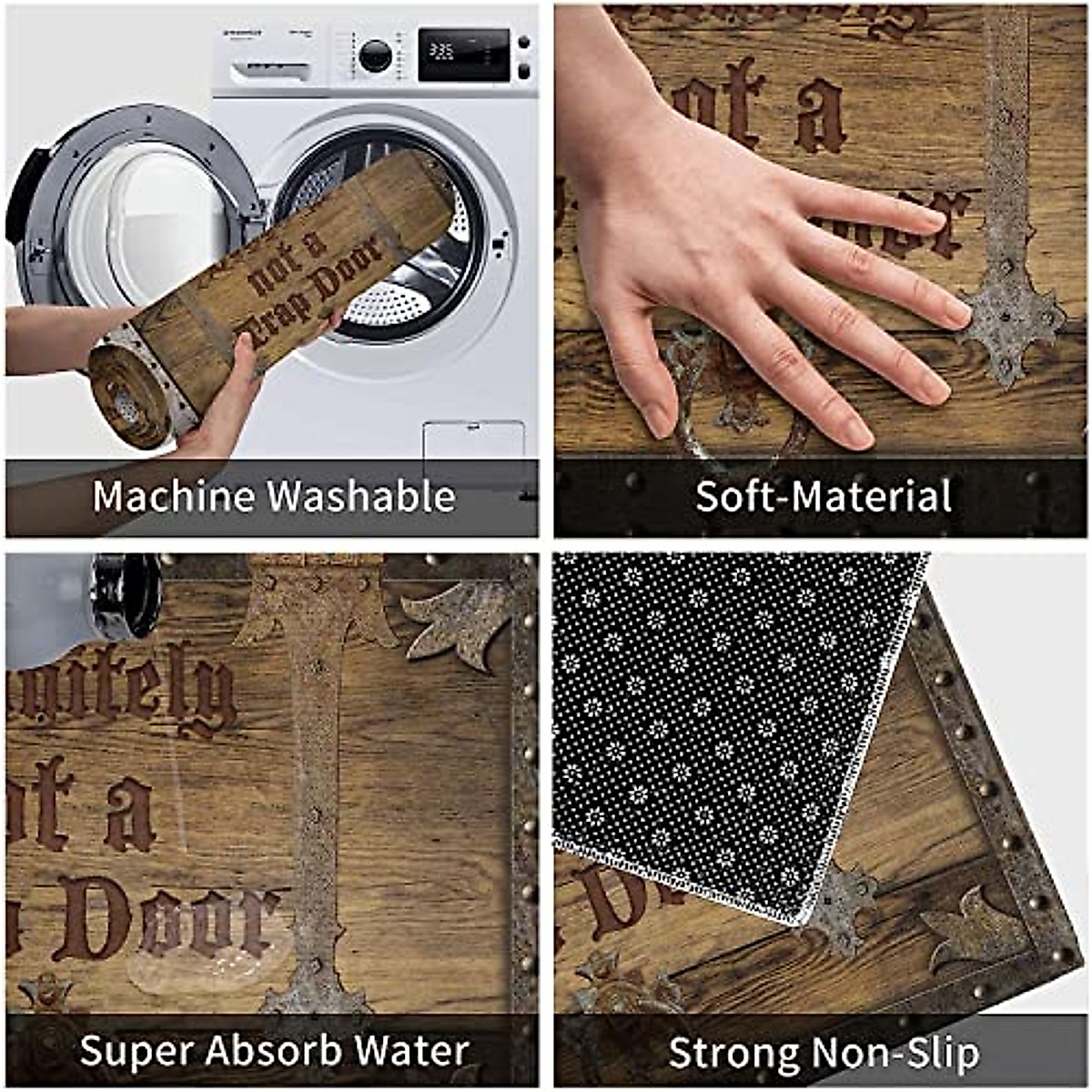 KIYIYZER Definitely Not A Trap Door Door Mat Funny Entrance Welcome Outdoor Indoor Mats Home Decor Housewarming Gift 17 x 30 Inches