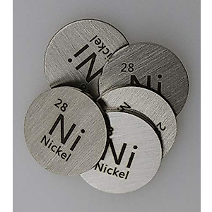 Nickel (Ni) 24.26mm Metal Disc 99.9% Pure for Collection or Experiments