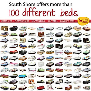 South Shore Spark Twin Bookcase Storage Bed in Pure Black