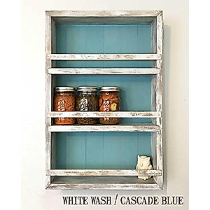 Mansfield Cabinet No. 102 - Solid Wood Spice Rack Cabinet White/Castle Grey