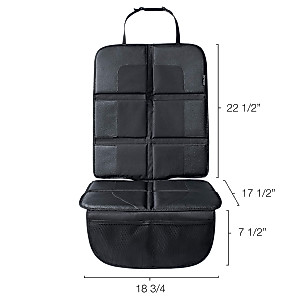 Magnelex Car Seat Protector, Largest Cover, Extra Thick Padding and Waterproof 600D Polyester, 2 Large Pockets, Front or Rear Use, Latch Compliant Car Seat Protector
