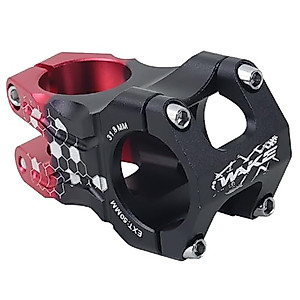 31.8 Stem 50mm Bike Stem Mountain Bike Stem Short Handlebar Stem for Most Bicycle, Road Bike, MTB, BMX, Fixie Gear, Cycling (Aluminum Alloy, Black Red)