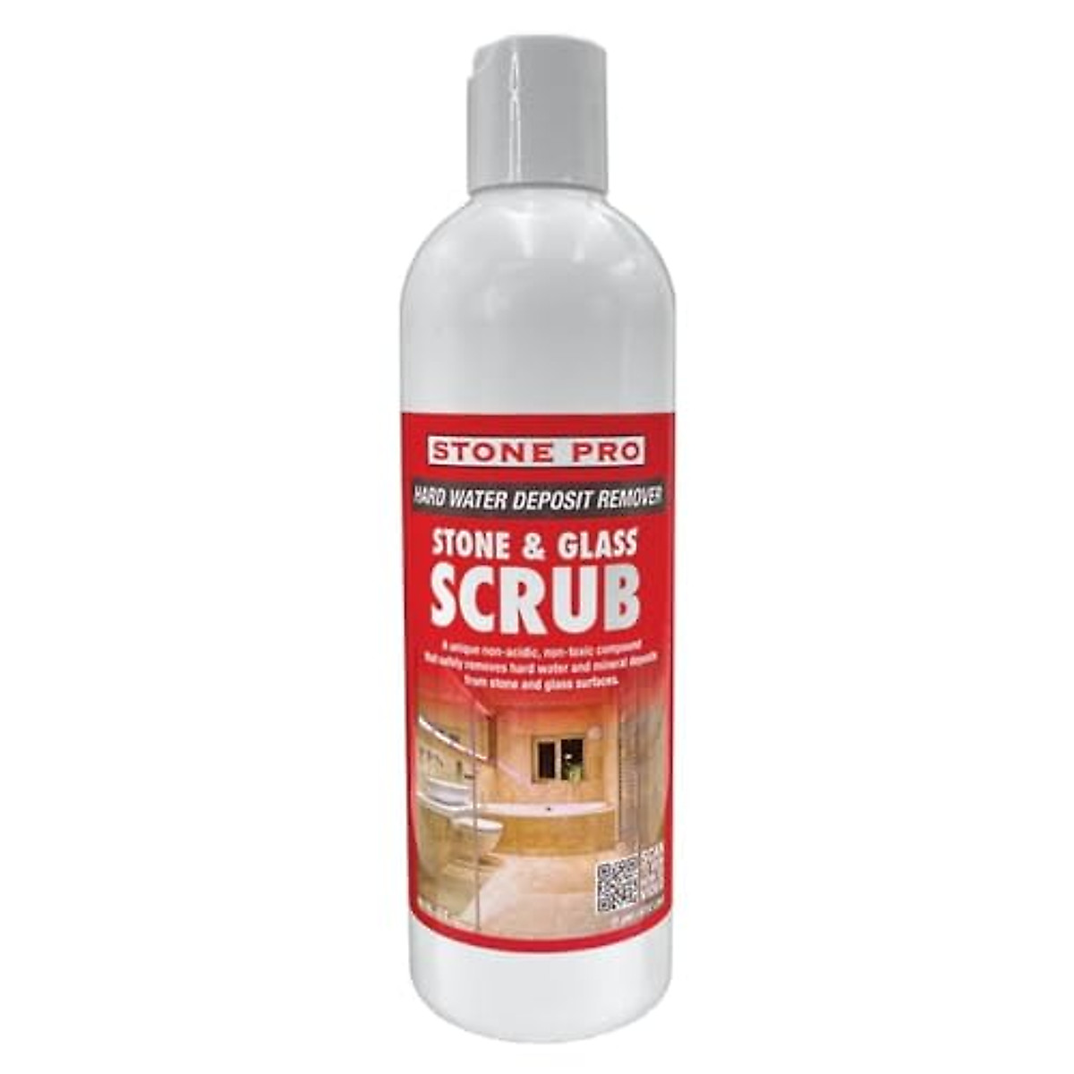 Stone Pro Stone and Glass Scrub - Hard Water Stain Remover - Remove Spots on Glass, Natural Stone, Quartz, & Metal Fixtures (Pint)