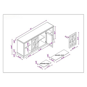 Overstock 70-inch Rustic TV Stand - Natural Wood Finish Blue - Urban, Modern & Contemporary Entertainment Center for Living Room - 80" TVs