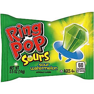 Ring Pop Sours Individually Wrapped Halloween Bulk Lollipop Variety Party Pack – 30 Count Lollipop Suckers W/ Assorted Flavors - Fun Candy For Halloween Candy Bowls, Parties & Trick Or Treating Bags