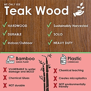 Medium Teak Laundry Hamper, or Indoor Outdoor Storage Bin