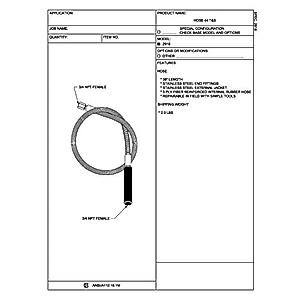Fisher 2918 Replacment Pre-Rinse Hose, with handle, 44" long, brass