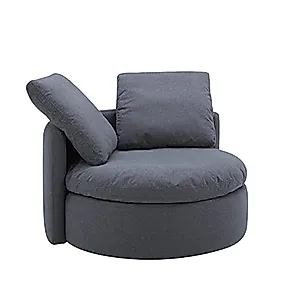 Amazon Brand – Stone & Beam Alende Deep Swivel Living Room Accent Chair, 46''W, Graphite Grey