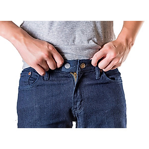 Waistband Extenders by Johnson & Smith | Button Extender for Pants | Denim Material | Pack of 5 Shades | Premium Metal Buttons | 2 Button Holes | Button Extender for Jeans