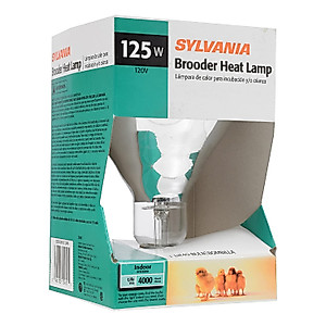 SYLVANIA Brooder Heat Lamp Light Bulb, BR40, 125W (15451)