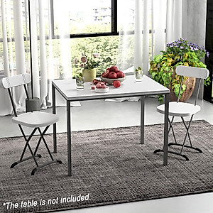 Giantex 2-Pack Folding Chairs, Plastic Event Chairs, 400LBS Lightweight Foldable Chairs with Solid X-Shape Frame, Oversized Seat, Outdoor Indoor Chairs for Home Garden Patio Yard, White