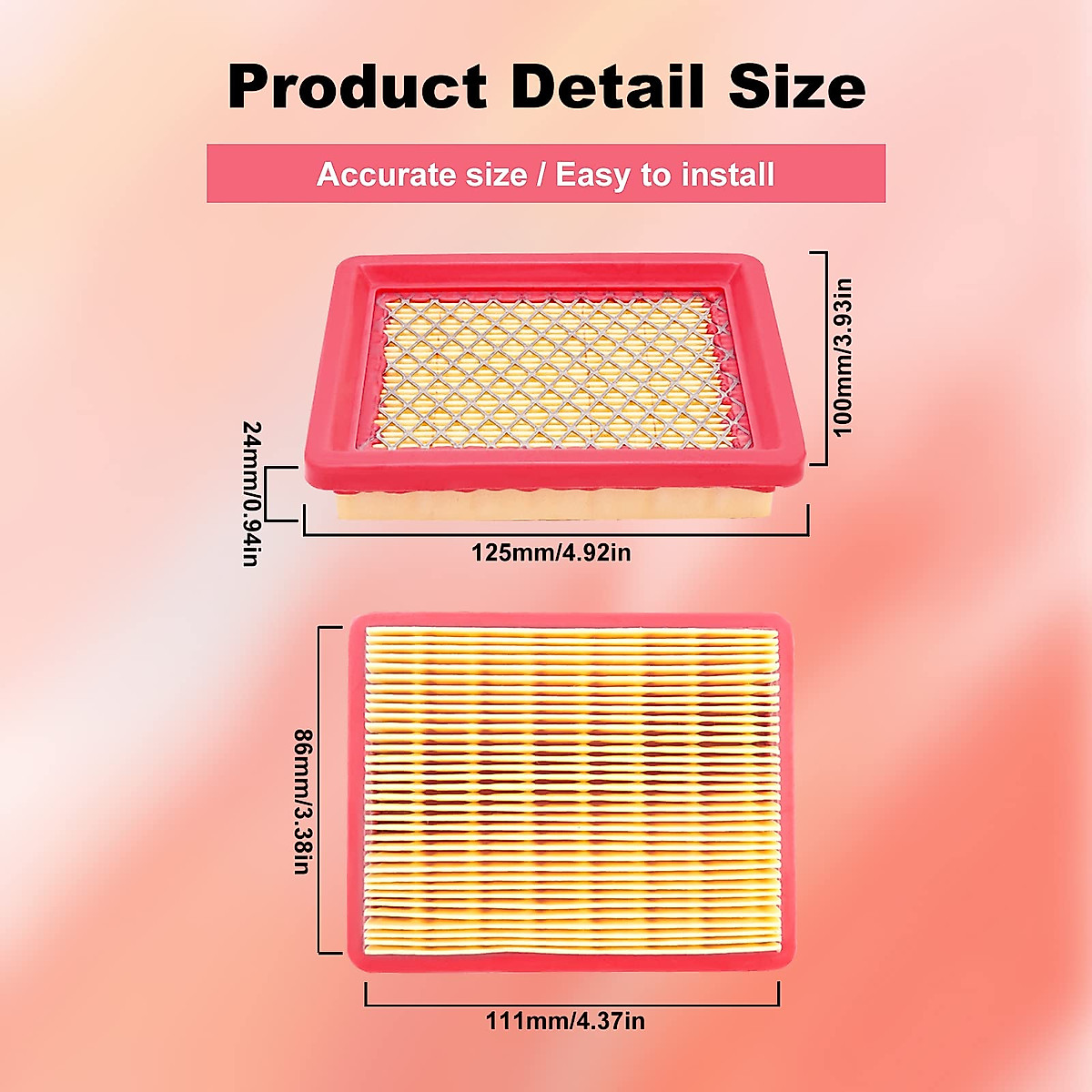 JICHEKU 951-15245 Air Filter Compatible with MTD 951-15245 751-15245 Cub Cadet 490-200-M065 159cc 1X65 5X65 6X65 8X65 196cc 5X70 6X70 7X71 Engines(2Pack)