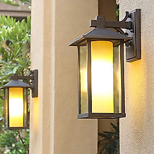 ZSEDP Outdoor Wall Lamp Waterproof Balcony Aisle Corridor Lamp Garden Villa Courtyard Exterior Wall Lamp European Style Wall Lamp Led