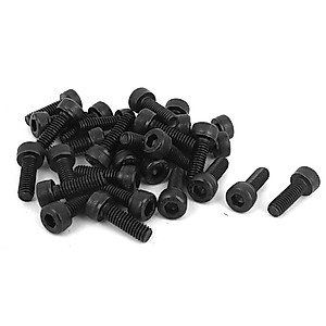 M4 x 12mm 12.9 Alloy Steel Hex Socket Head Cap Screws Bolt Black 30pcs