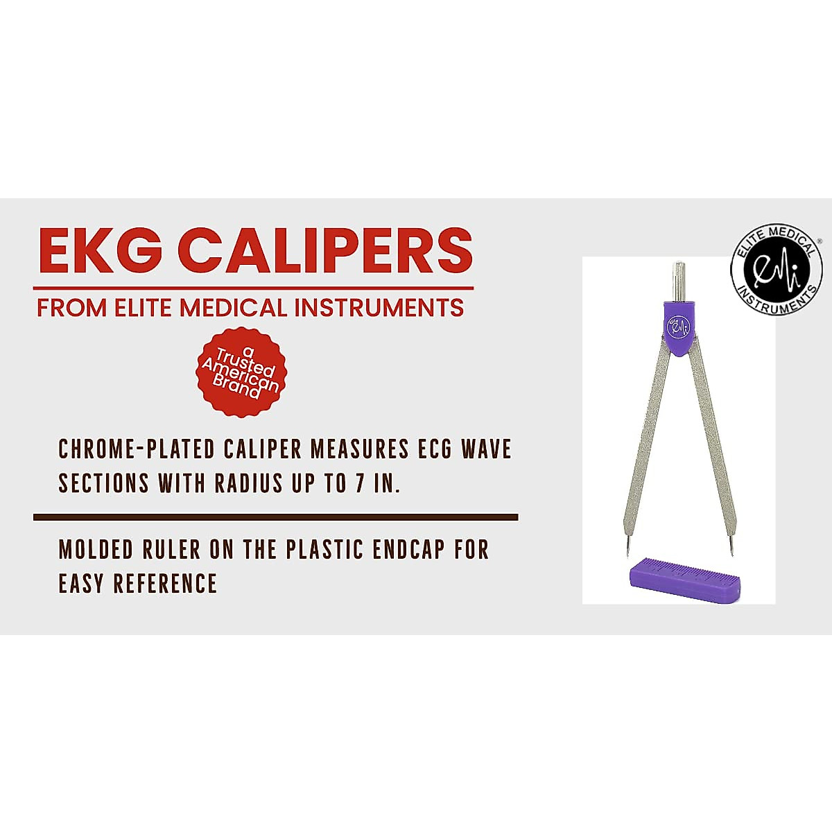 Elite Medical Instruments EMI Basix Economy EKG Caliper EKG-101-V, Violet