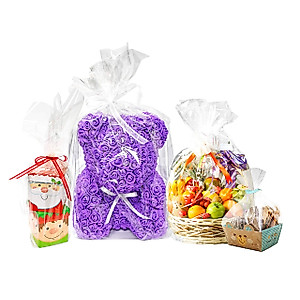 Craft And Party Clear Cellophane Wrap Roll, 16" X 100ft Cellophane Roll, Gift Wrap Roll - Not Folded