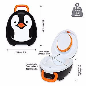 My Carry Potty - Penguin Travel Potty, Award-Winning Portable Toddler Toilet Seat for Kids to Take Everywhere