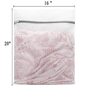 3Pcs Durable Honeycomb Mesh Laundry Bags for Delicates 16 x 20 Inches (3 Large)