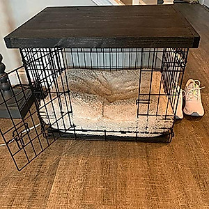 Dog Cage Wood Topper | Dog Kennel Cover, Farmhouse Wood, Dog Crate Table, | Wire Crate Cover | Dog Crate End Table | Organization | Custom Dog Toppers