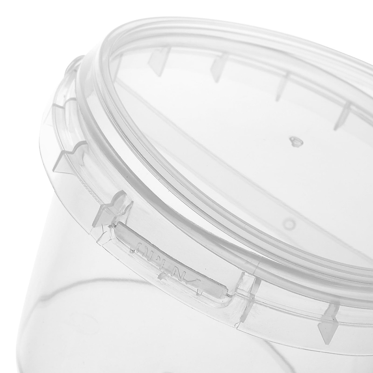 KEILEOHO 30 PCS 10 OZ Clear Plastic Bucket with Lids and Handle, Ice Cream Tub Containers, Round Plastic Pail Container, Freezer Food Storage Containers, Storage Containers for Snacks Food Fruit