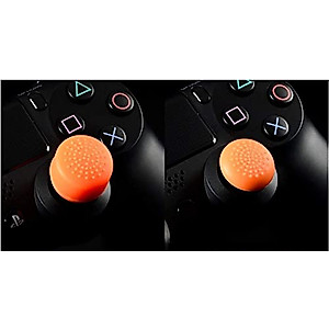 Rymfry Analog Thumb Stick Grips Cap Silicone Thumbsticks Joystick Cap Cover for PS4 PS3 PS2 Switch Pro Xbox one Xbox 360 Wii U Controller - Orange