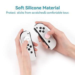 Yocore Switch Thumb Grip Caps,Soft Silicone Thumb Grips,Analog Soft Silicone Joystick Caps Stick Caps for Switch/OLED/Switch Lite,4 Pcs-DEG