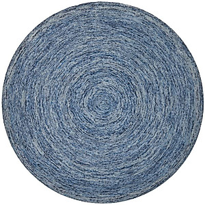 SAFAVIEH Ikat Collection 4' Round Dark Blue/Multi IKT633A Handmade Premium Wool Area Rug