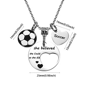 FYXYZ Soccer Necklace Soccer gifts for Women Sports Fan Jewelry Gift for Soccer Player