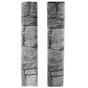 Chuangdi Brick Stone Wall Stone Wall Scene Setter Brick Sheet Wallpaper Curtains Door Removable Brick Tablecloth Photo for Halloween Mardi Gras Party Home Decoration(4.5 x 33 Ft, 6 Sheet)