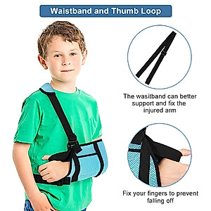 Arm Sling for Children, Kids Arm Support with Waistband Under 6 Years Old Shoulder Immobilizer and Storage Pockets for Toddler Broken Arm, Elbow, Wrist Support and Injury Recovery Arm Sling for Shoulder Injury