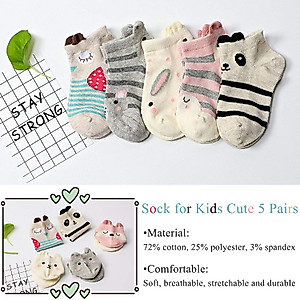 Artfasion Kids Cotton Ankle Animal Socks - Cute Cartoon Crew Socks Soft Funny Childs Socks Breathable Toddler Sock for 8-11 Years Girls