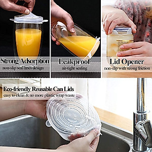 Adpartner Silicone Can Lids (10 Pack, All 2.6'' Diameter), Reusable Silicone Stretch Lids for Pet Food Cans, BPA-free Silicone Seal Can Covers for Yogurt Jars Soda Regular Mason Jars Canned Pet Foods