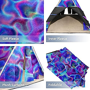 Y-DSIWX Guinea Pig Hideout Cozy Hamster House Cave for Bunny Chinchilla Hedgehog Small Animal Abstract Art Colorful