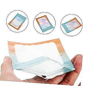 GLEAVI 500 pcs Ing Reusable Airtight Electronics Eyelash Pouch Item Sample Food Clear for Small Wrapping Dispensary Aluminum Sealing with Storage Multi-function Window Pouches