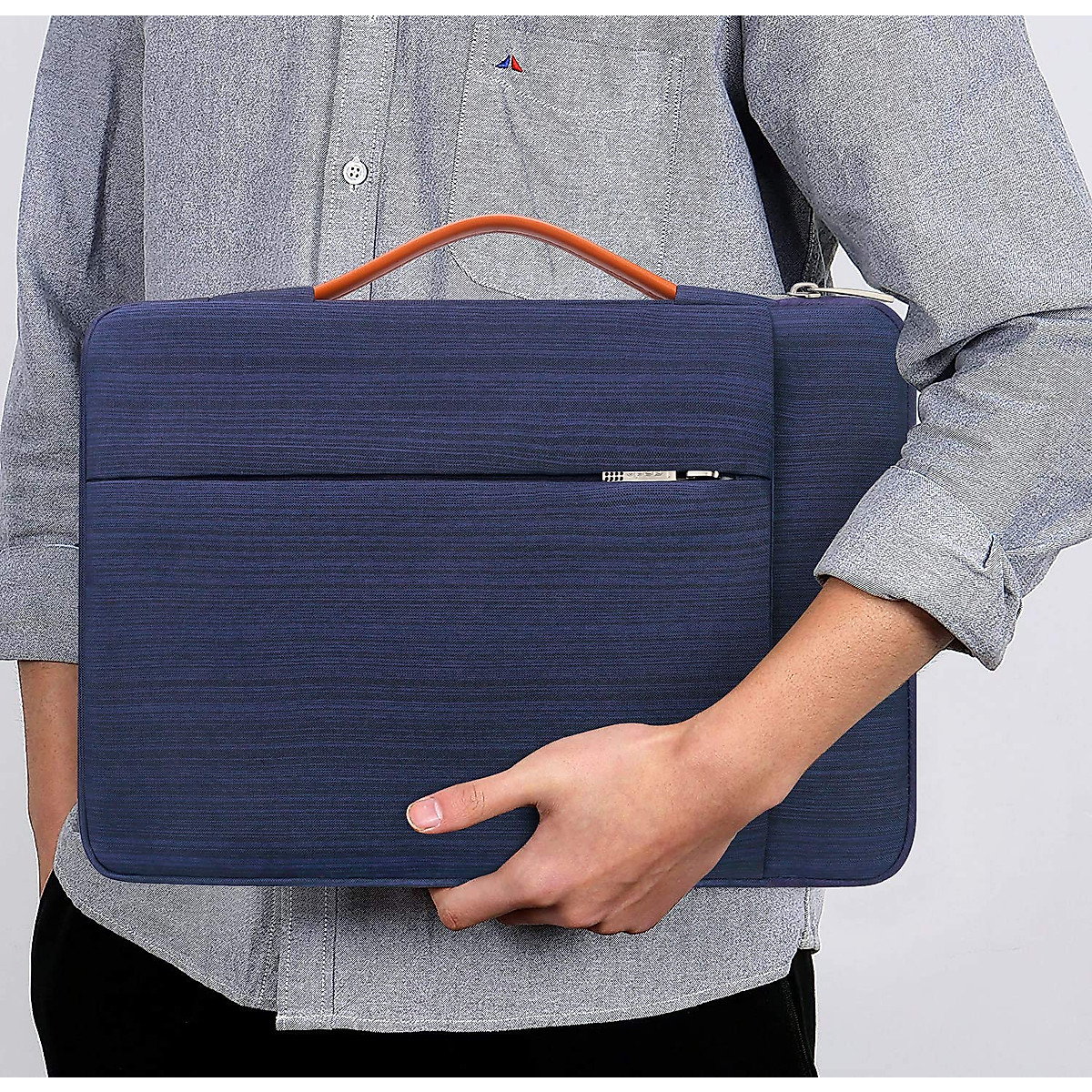 Lacdo 360° Protective Laptop Sleeve Case for 16 inch New MacBook Pro M4/M3/M2/M1 Pro/Max A3403 A3186 A2991 A2780 A2485 A2141 2024-2019, 15 inch Surface Laptop 7th Copilot+PC/6/5/4/3 Computer Bag, Blue