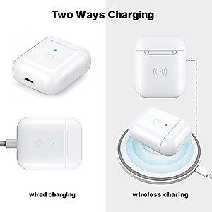 Wireless Charging Case Replacement Compatible with Airpods 1 2 - Charger Case Only for AirPod 1st / 2nd Generation, Support Bluetooth Pairing Sync Button, No Air Pods, White