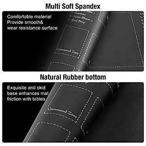 Biouai Stitched Playmat for MTG Magic The Gathering - Play Mat with Tube Case for MTG Card Game Playing(Black Zones)