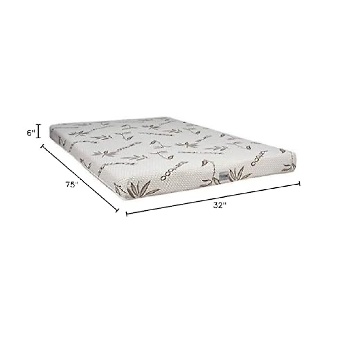 RecPro RV Bunk Bed Mattress Memory Foam Mattress 6" Gel Infused w/Bamboo Ticking Camper Bunk Bed Upgrade | RV Furniture (32" x 75")