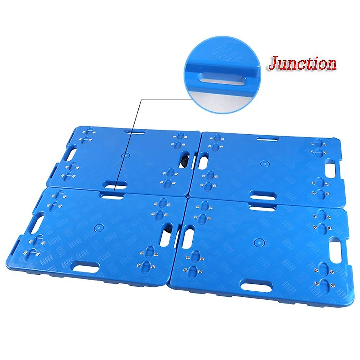 YGCBL Multifunction Portable Hand Trucks,Trolleyplastic Dolly Platform Transport Roller Flatbed Truck Super-Quiet with Brake Universal Wheel Can Be Stitched, 150Kg Capacity,Blue,60X40X12.5Cm