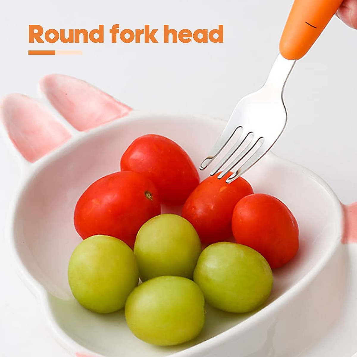 Travel Cutlery Set Baby With Case, 2 PCS Toddler Utensils, Kids Spoon And Fork Self-Feeding, Carrot Child Flatware Sets, Stainless Steel Fun Baby Silverware