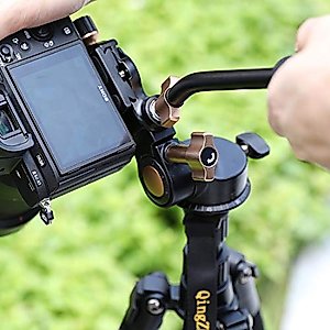 Soonpho Q-08S Heavy Duty Video Camera Tripod Fluid Drag Pan Head with Extended Handle for DSLR Camera,Camcorders,1/4 & 3/8 inch Screw Sliding Plate 360 Degree Rotating Tripod Head