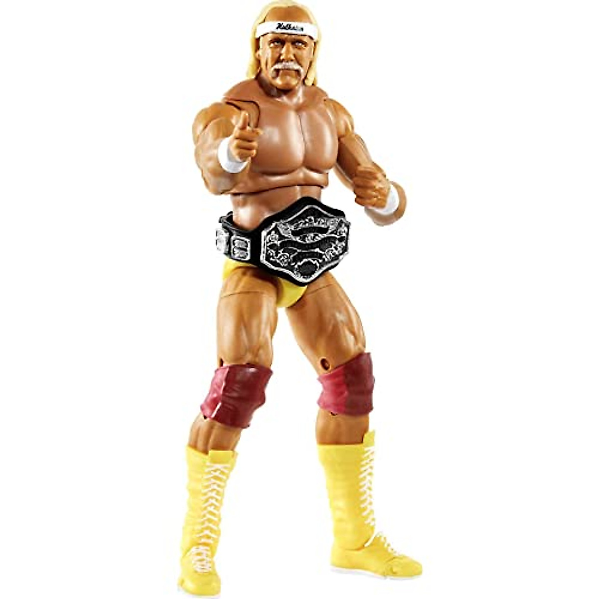 Mattel WWE Ultimate Edition Action Figure & Accessories Set, Hulk Hogan 6-inch Collectible with 30 Articulation Points, Swappable Pieces & Entrance Gear