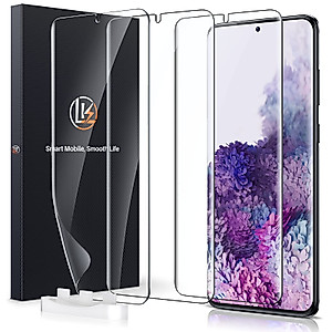 LK 3 Pack for Samsung Galaxy S20 Plus Screen Protector [Not Glass] [Support Fingerprint Unlock] Bubble Free, with Easy Installation Tool, 3D Curved Max Coverage for S20 Plus 6.7-inch