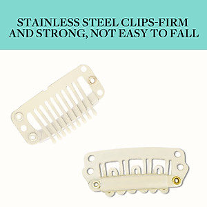 DOORES Blonde Wire for Hair Extensions 8pcs 18.5cm 24.5cm 30cm Invisible Elastic Fish Line Replacement for Extensions with 4 Clips