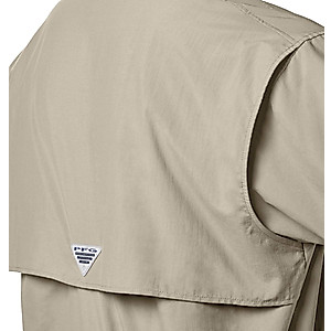 Columbia Men's Bahama II UPF 30 Short Sleeve PFG Fishing Shirt, Fossil, Medium