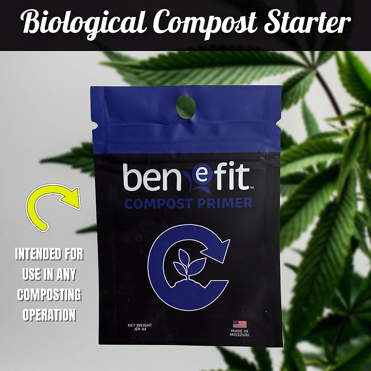 BENEFIT CANN Compost Primer .64 Ounce Organic Fertilizer, Guaranteed Analysis: 1-1-1. Beneficial Soil Microbes & Soil Mycorrhiza, 5 Billion Colony Forming Units/Gran. Use in Any Composting Operation